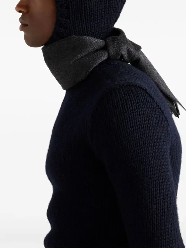 Prada Hooded Wool Jumper