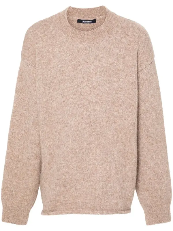 Jacquemus Intarsia-knit Logo Sweater - Neutrals