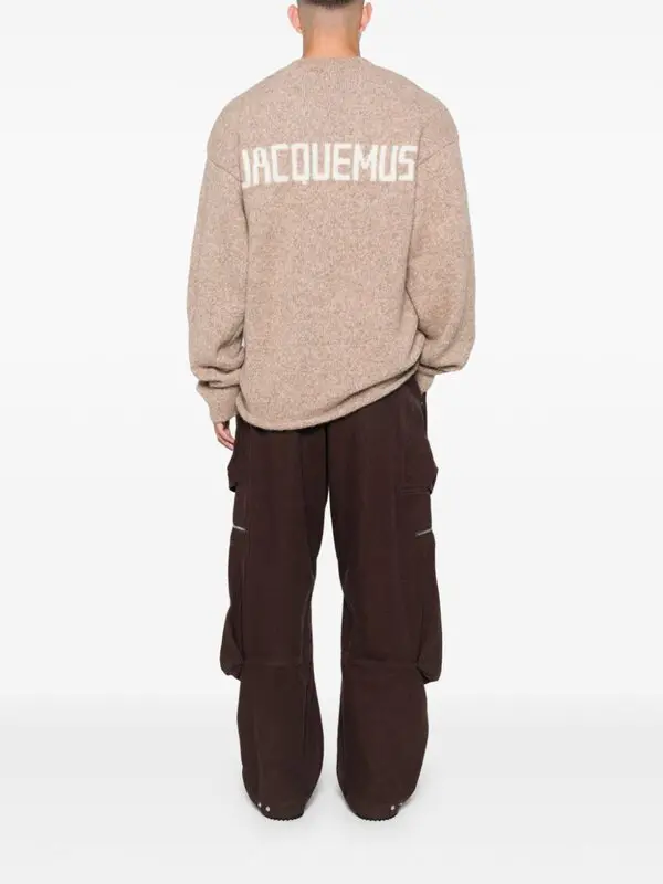 Jacquemus Intarsia-knit Logo Sweater - Neutrals