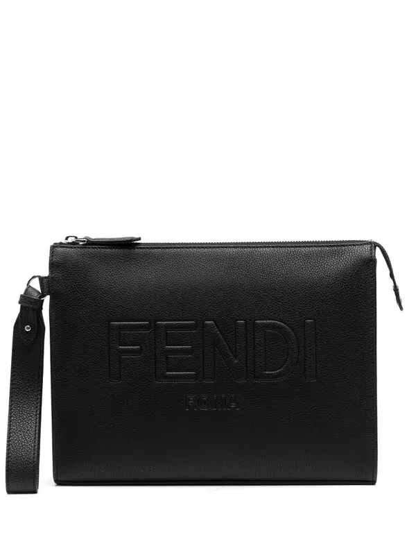 Fendi Calf-leather Clutch - Black
