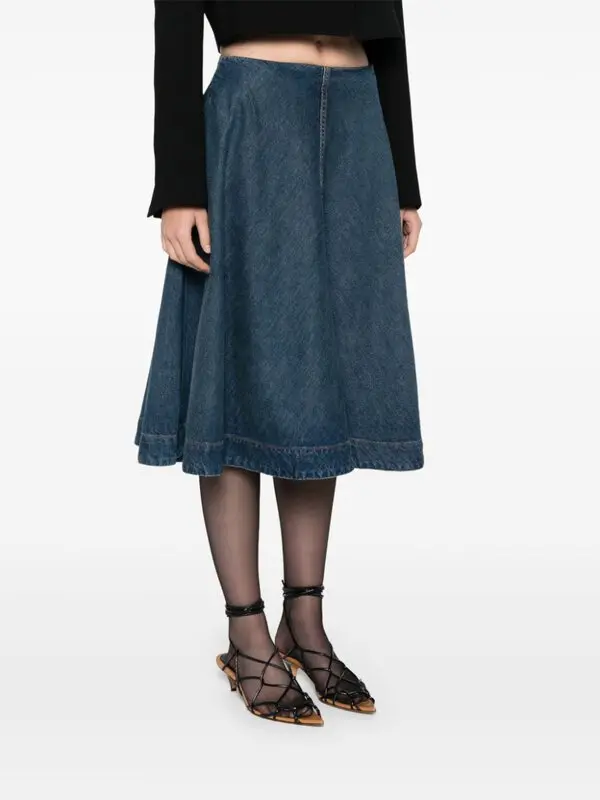 Khaite Renta Denim Midi Skirt