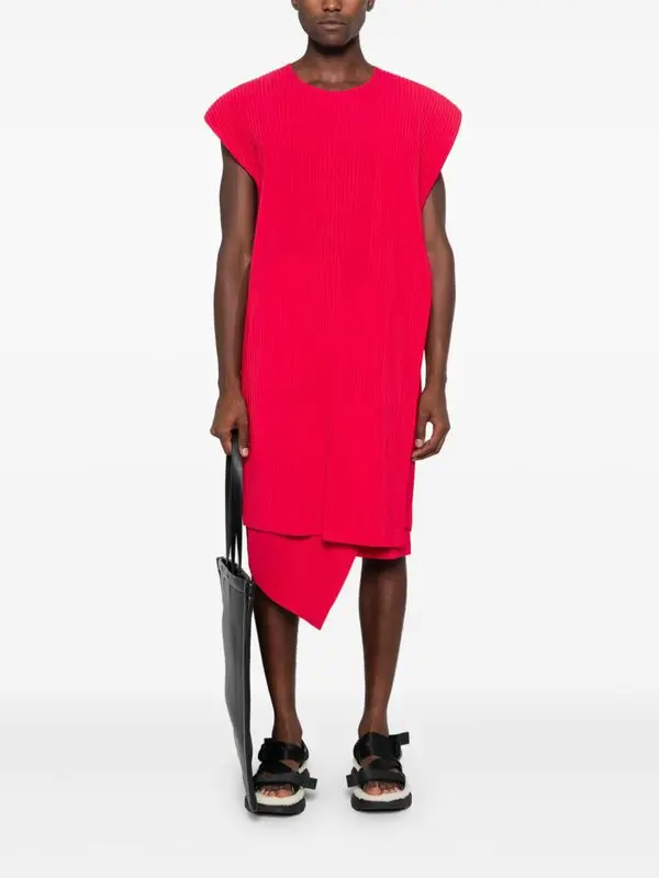 Issey Miyake Rectangle Plissé-effect T-shirt - Pink