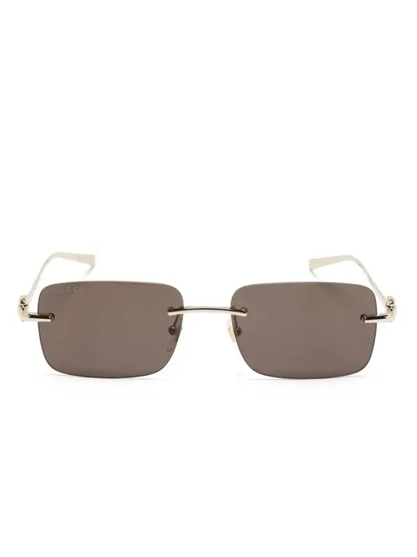 Gucci Rectangle-frame Sunglasses - Brown