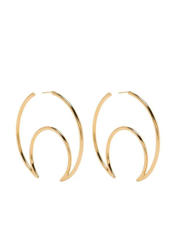 MARINE SERRE Moon Hoop Earrings - Gold