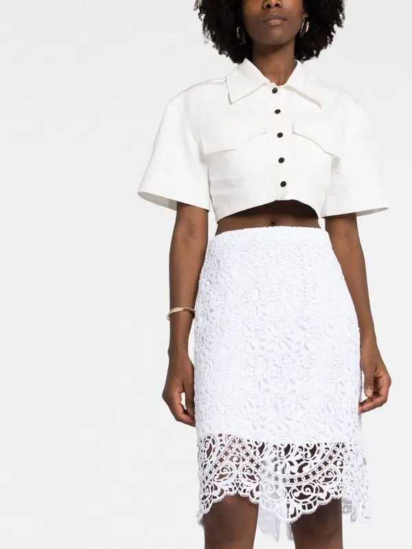 Burberry Lace Midi Skirt - White