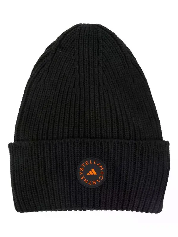 Adidas By Stella McCartney Logo-patch Beanie - Black