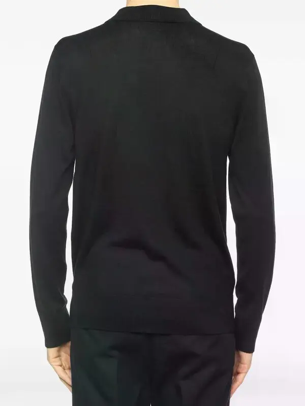 ALLSAINTS Mode Long-sleeved Polo Shirt - Black