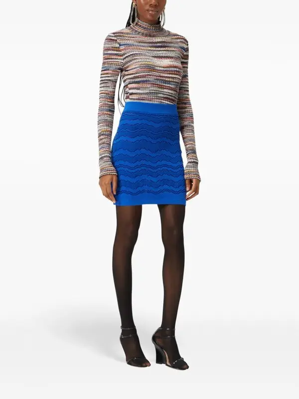 Missoni Zigzag Lamé Mini Skirt - Blue