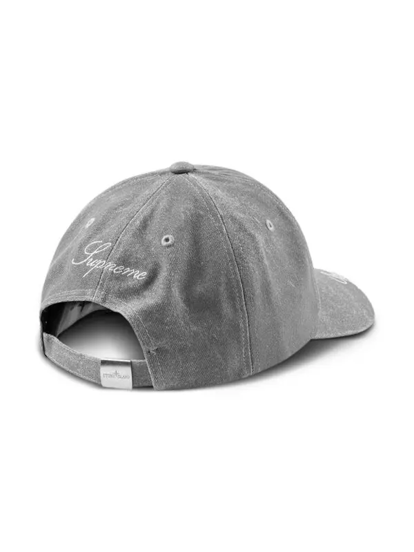 Supreme X Stone Island Denim 6-Panel Cap - Grey | Editorialist