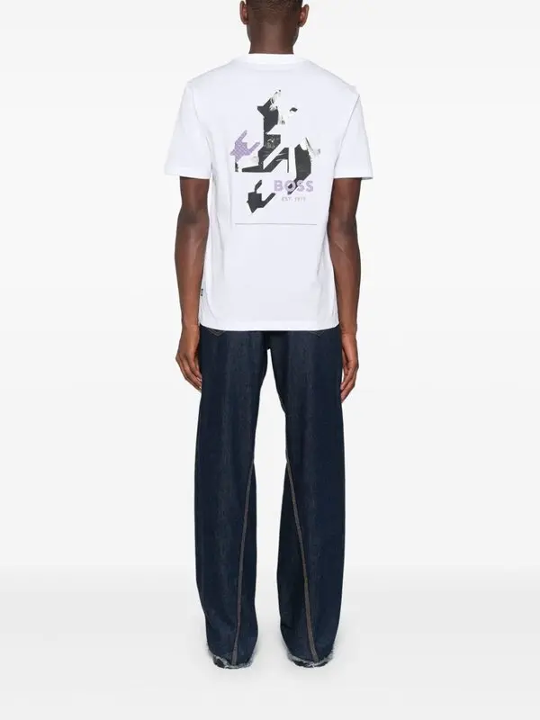 BOSS Rubber Logo Cotton T-shirt - White