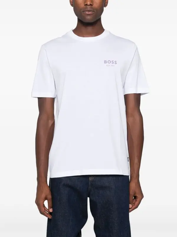 BOSS Rubber Logo Cotton T-shirt - White