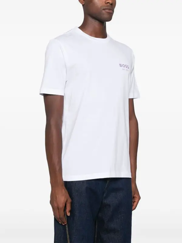 BOSS Rubber Logo Cotton T-shirt - White