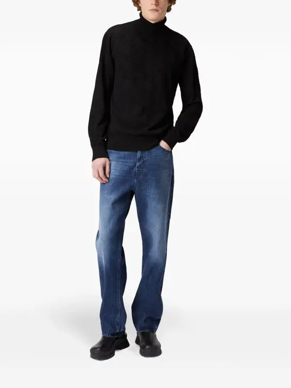 Missoni Chevron Roll-neck Jumper - Black