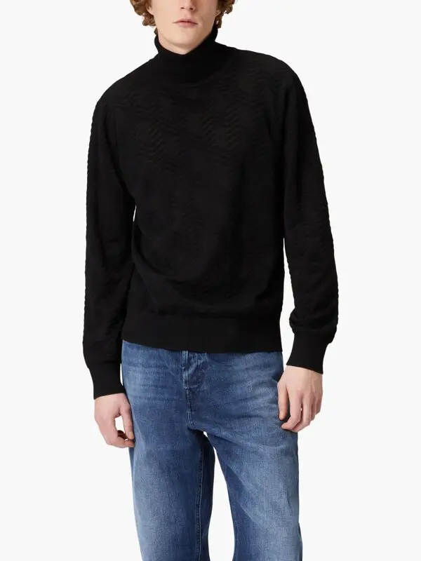 Missoni Chevron Roll-neck Jumper - Black