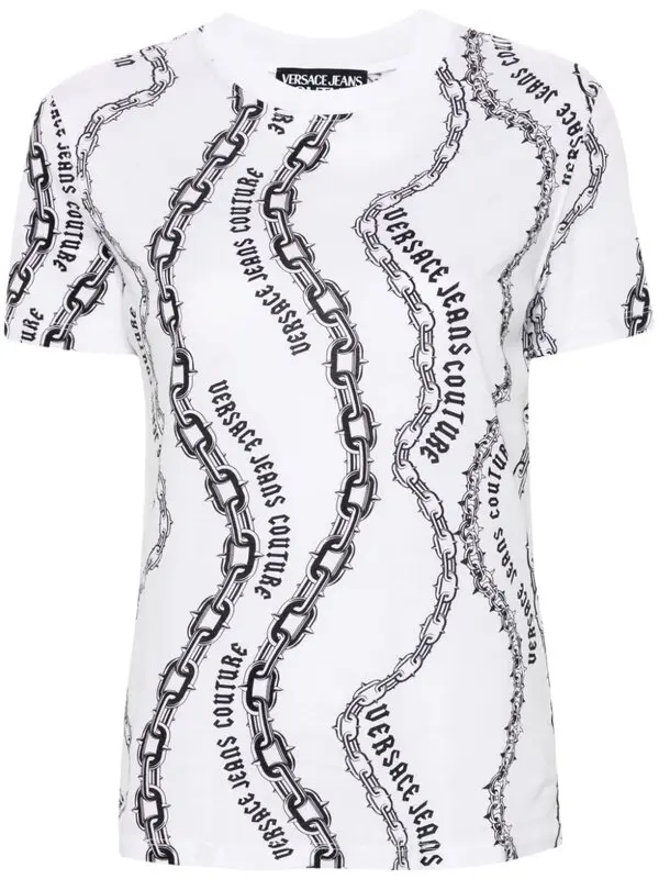 Versace Logo-chain T-shirt - White