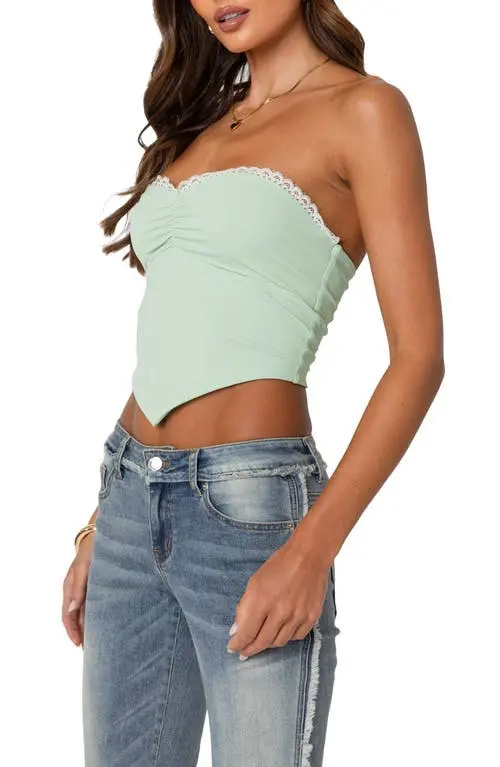 EDIKTED Ruched Strapless Top