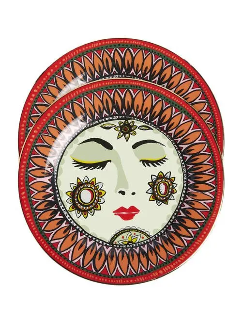 La DoubleJ Dessert Plates Set Of 2 - Sleeping Mother Orange