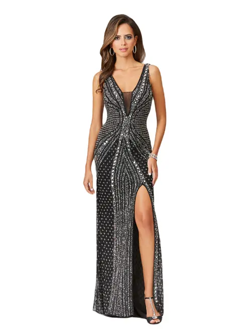 LARA NEW YORK Embellished Long Dress - Black