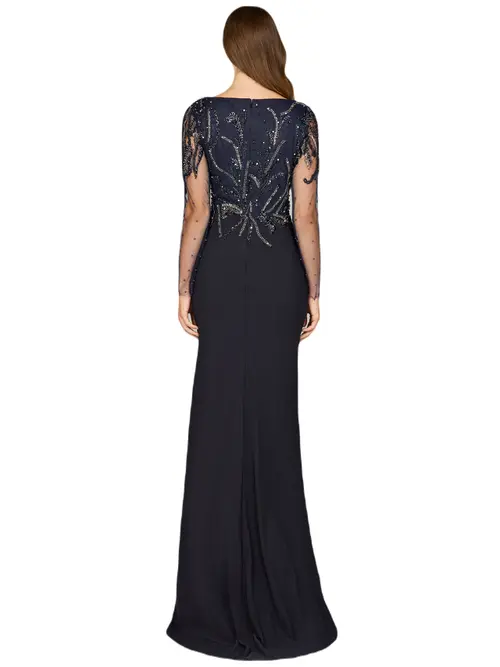 LARA NEW YORK Embellished Long Sleeve Gown