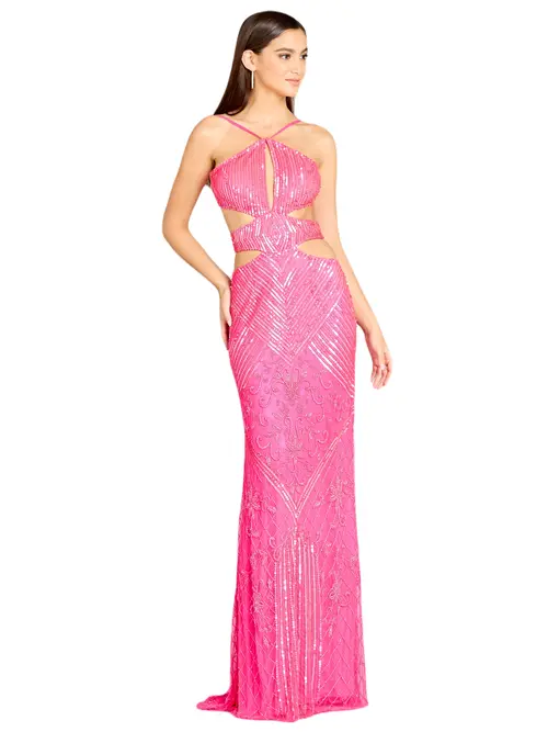 LARA NEW YORK Bel & Genesis Halterneck Gown - Hotpink