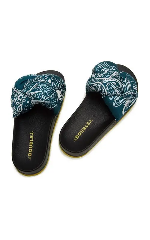 La DoubleJ Treccia Slides - Ionic Blue Petro