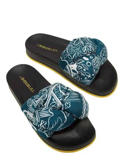 La DoubleJ Treccia Slides - Ionic Blue Petro