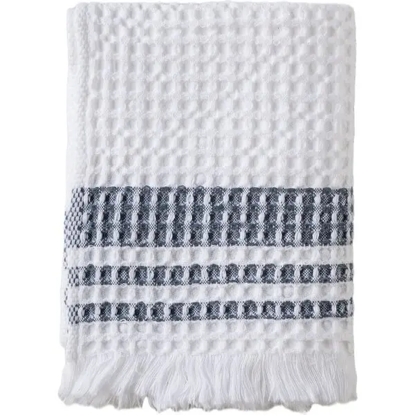 MUNGO Organic Belgian Waffle Hand Towels Set Of 2 - Ink