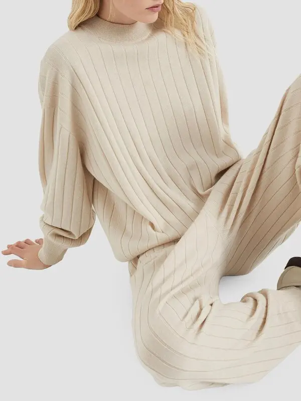 Brunello Cucinelli Cashmere Flat Rib Sweater With Monili