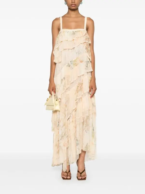 Camilla Lace-trim Asymmetric Midi Dress