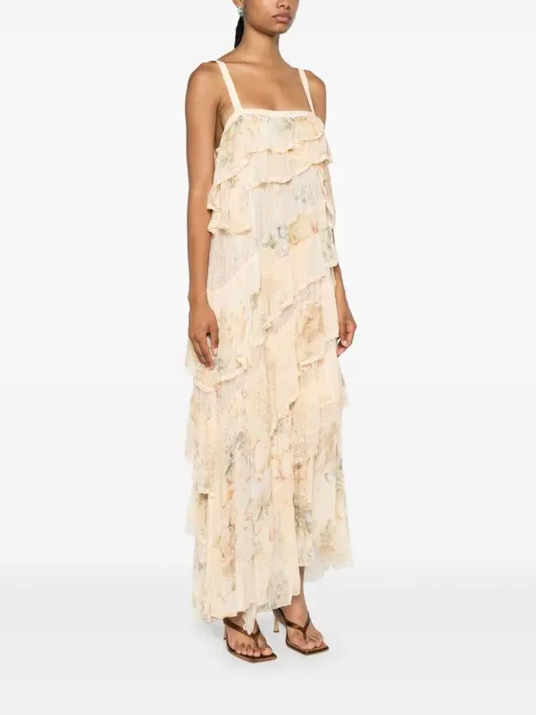 Camilla Lace-trim Asymmetric Midi Dress