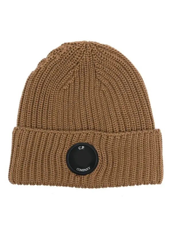 C.P. COMPANY Lens-detail Beanie - Brown
