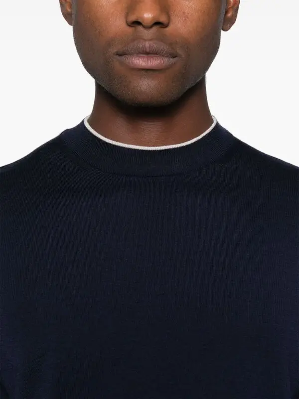 Eleventy Contrasting-trim Jumper - Blue