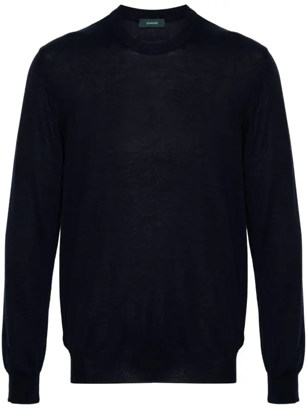 ZANONE Cashmere-silk Crew-neck Sweater - Blue