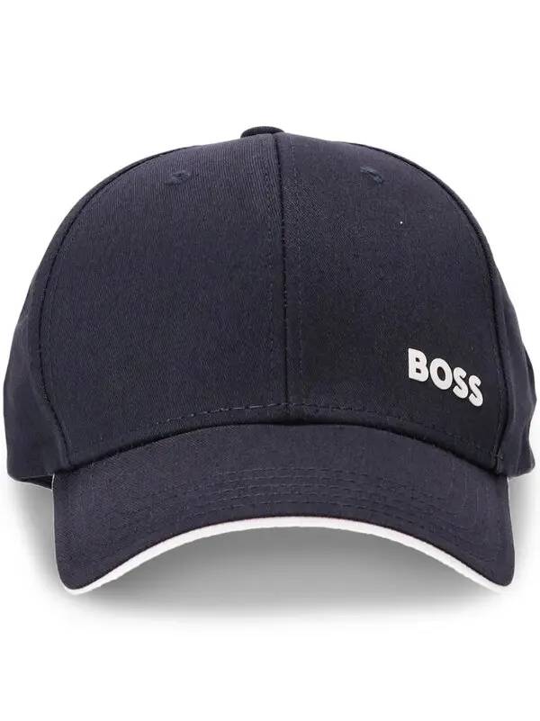 BOSS Logo-print Cap - Blue