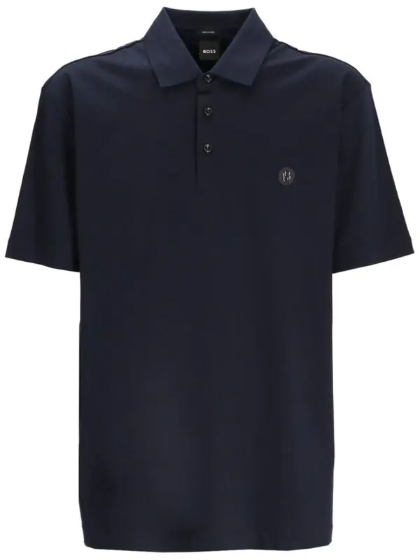 BOSS Logo-patch Polo Shirt - Blue