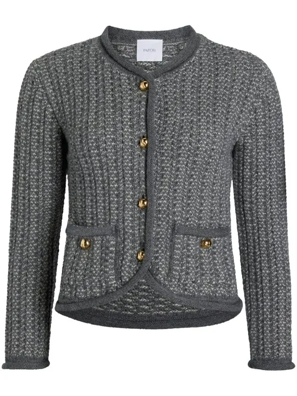 PATOU Knitted Fitted Jacket - Grey
