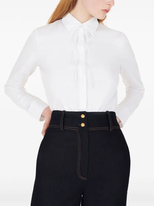 Adam Lippes Thin Bow Cotton Shirt