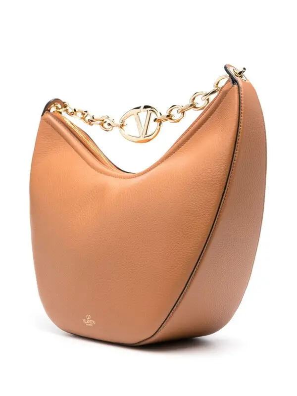 Valentino Garavani Medium Vlogo Moon Shoulder Bag - Brown