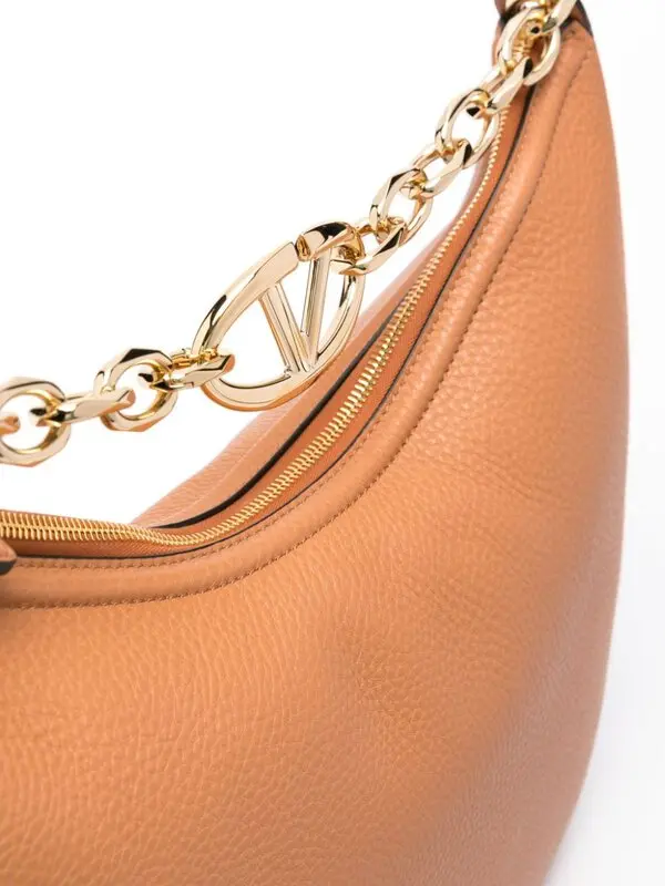 Valentino Garavani Medium Vlogo Moon Shoulder Bag - Brown
