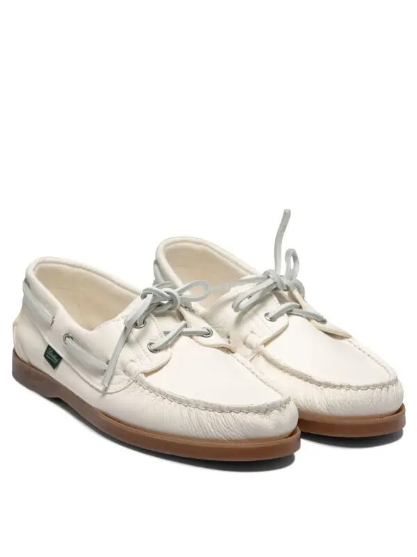 Paraboot Barth Leather Boat Shoes - White