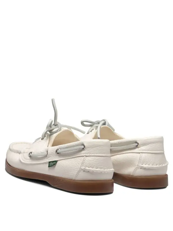 Paraboot Barth Leather Boat Shoes - White