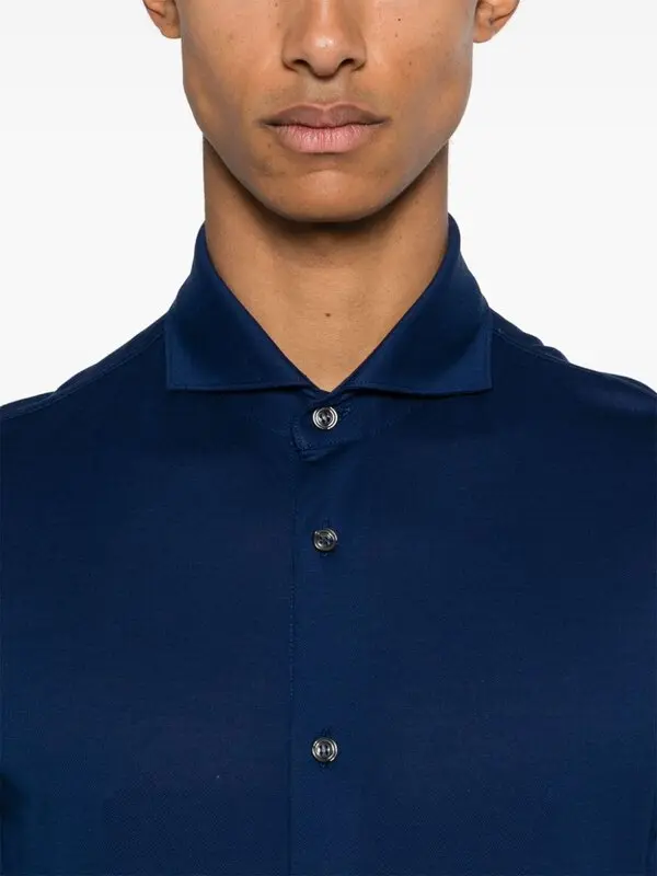 Boggi Milano Piqué-weave Shirt - Blue