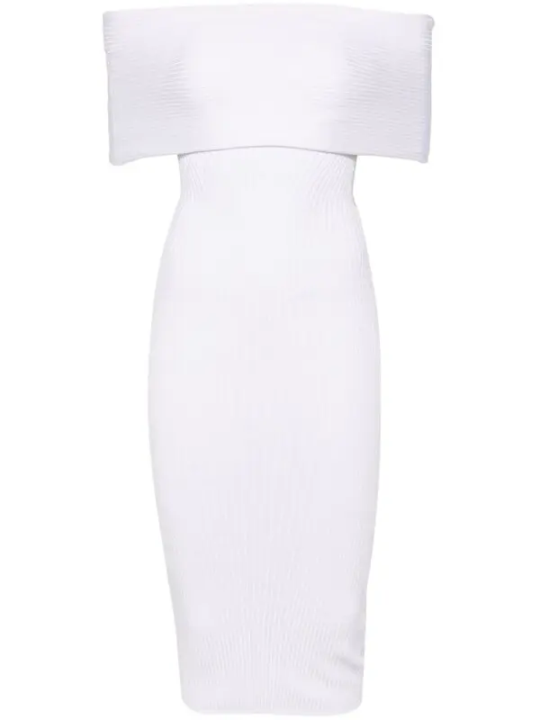 MUGLER Off-shoulder Knit Dress