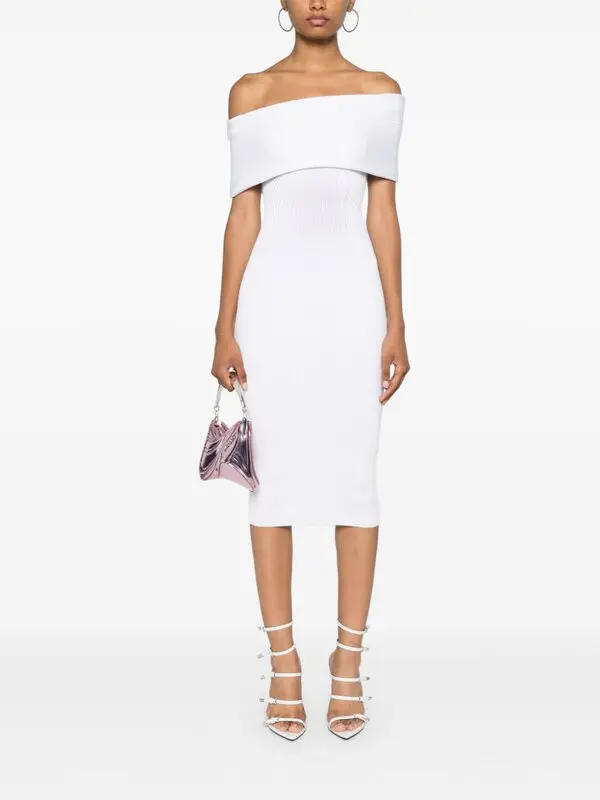 MUGLER Off-shoulder Knit Dress