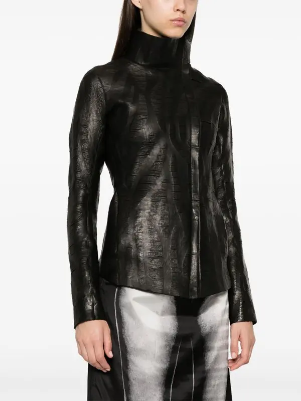 ISAAC SELLAM EXPERIENCE Metallic-detail Leather Jacket