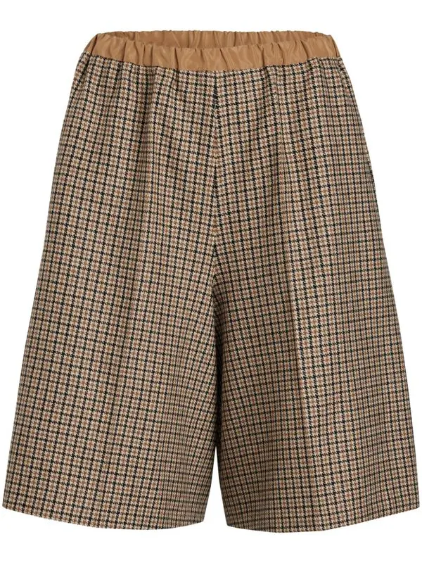 PATOU Houndstooth Longline Shorts