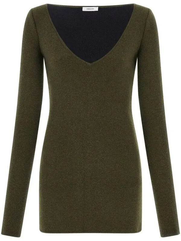 FERRAGAMO Virgin Wool-blend Knitted Dress