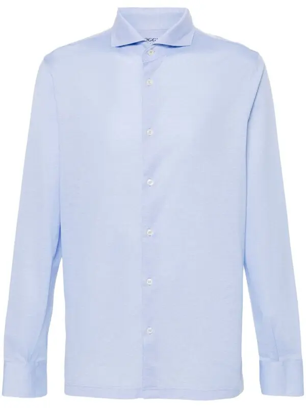 Boggi Milano Piqué-weave Shirt - Blue