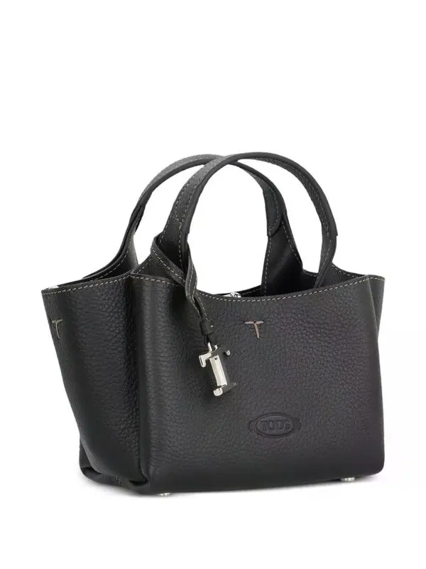 TOD'S Logo-charm Tote Bag - Black