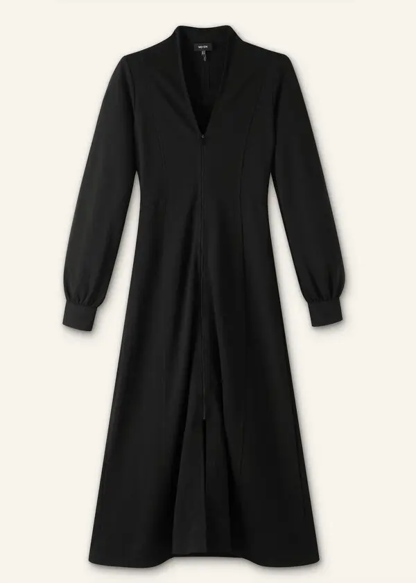 black midi travel dress Karen Kane Women's Kate V-Neck Midi Travel Jersey Dress, Large, L, Black, Polyester/Spandex